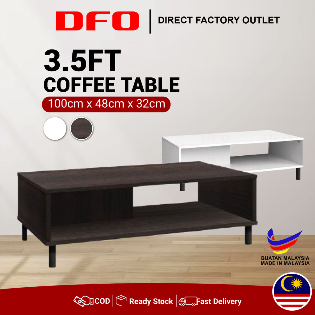 MYDFO 3.5ft Coffee Table Living Room with Open Storage/Meja Kopi/Side ...
