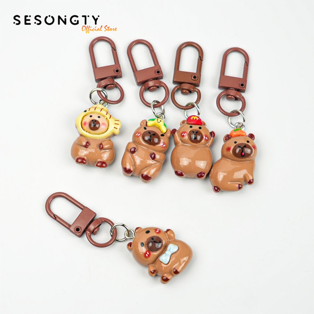 SESONGTY Cute Capybara Keychain Cute Animal Schoolbag Pendant Keychain ...