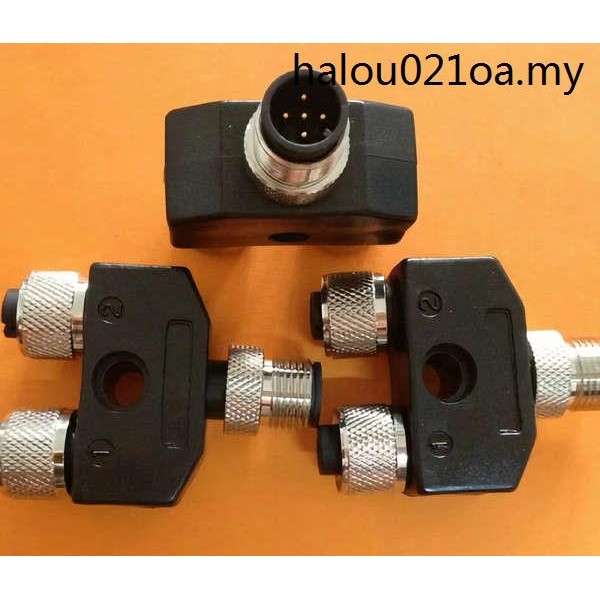 M12 Connector Tee Y Type One Out Two 4 Cores 5 Cores Sensor Connector ...