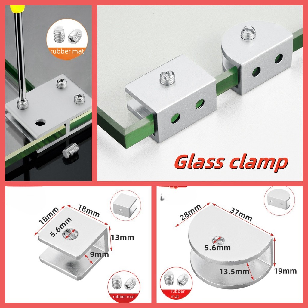 aluminium alloy glass clamp/304 stainless screws ready/board clip/free ...