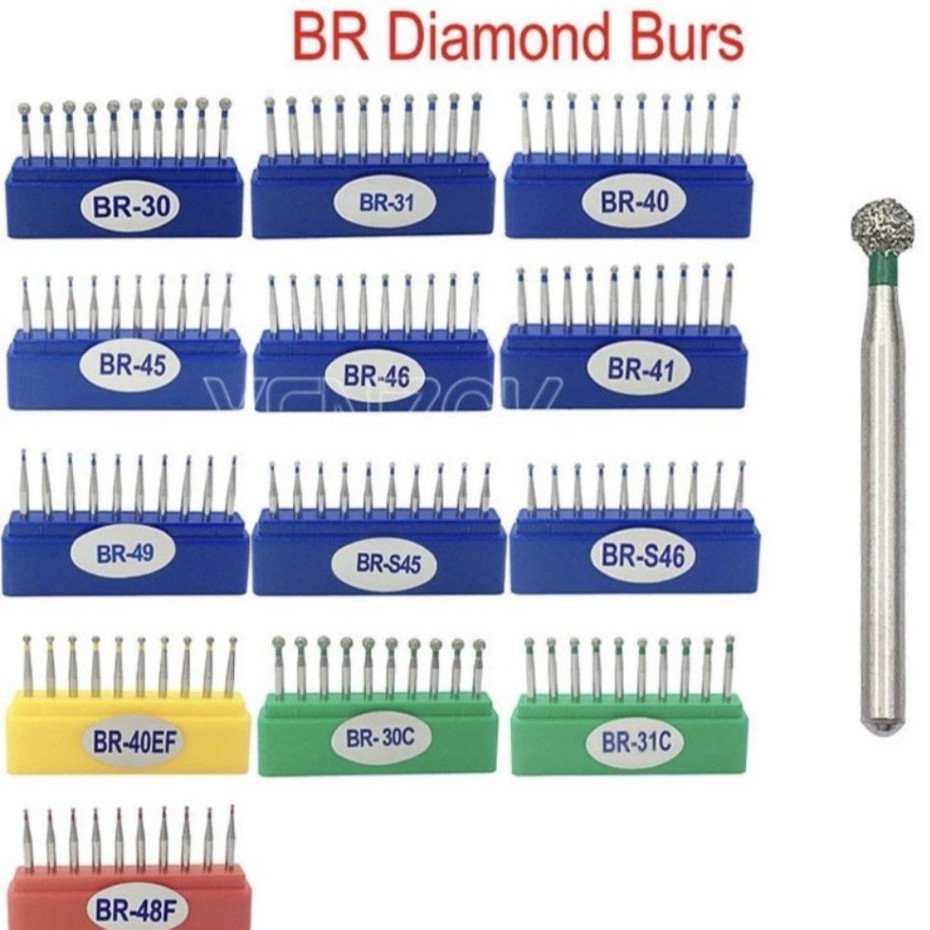 Blister of 10 high-speed BR 1.6mm code drill bits for dental use ...