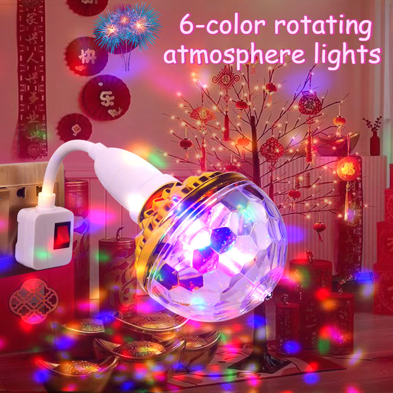 Colorful Rotating Ball Light 6-color Rotating Atmosphere Lamp LED Stage ...