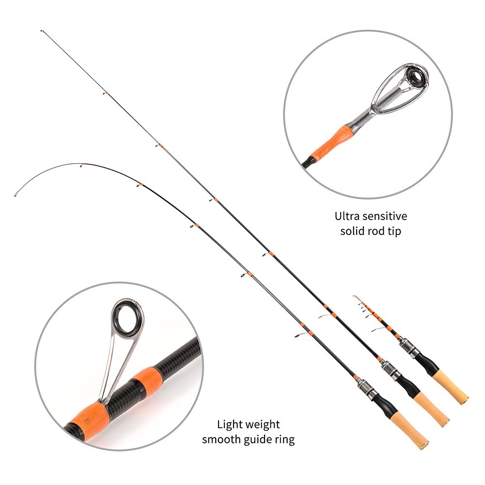 Portable Telescopic Fishing Rod Casting and Spinner Combo 7 Sections UL ...