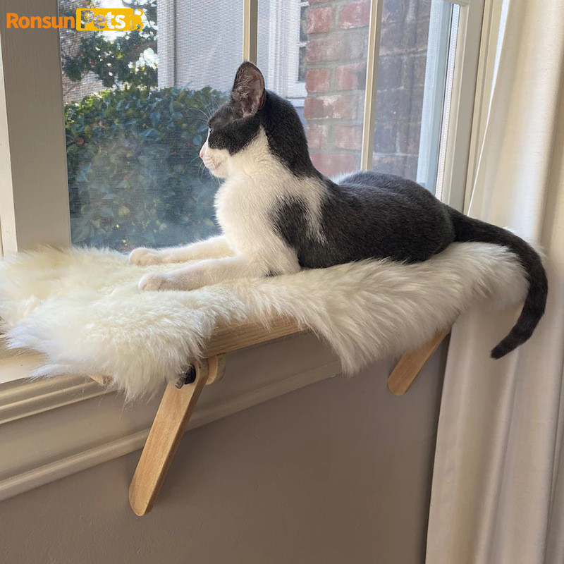 Cat Bay Window Solid Wood Cat Hammock Window Cat Bed Extension Window ...