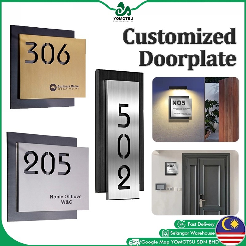 Stainless Steel Home Number Plate Outdoor House Number Plate Address ...