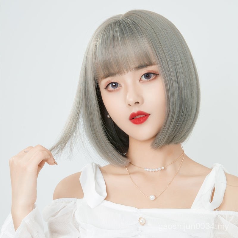Wig Female Short Hair Bobo Korean Bobo Head Round Face Influencer Face ...