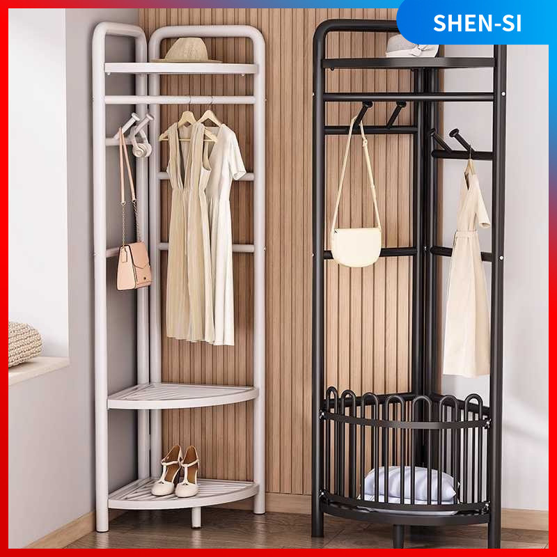 Ready Stock Simple Wall Storage Handy Tool Corner Wardrobe Clothes Hat ...