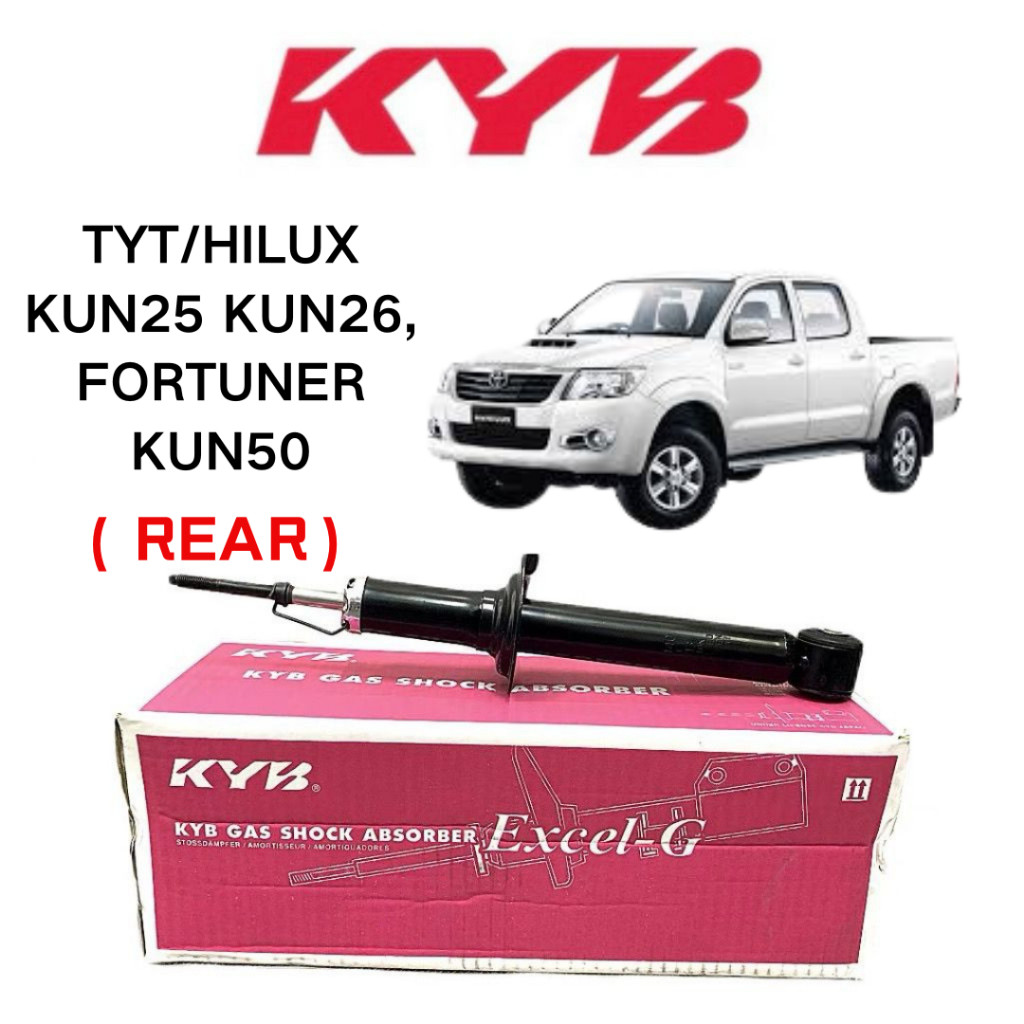 KYB Absorber Set - Toyota Hilux Kun25 , Kun26 , Fortuner Kun50 (REAR) (GAS) (1pair) | Shopee ...