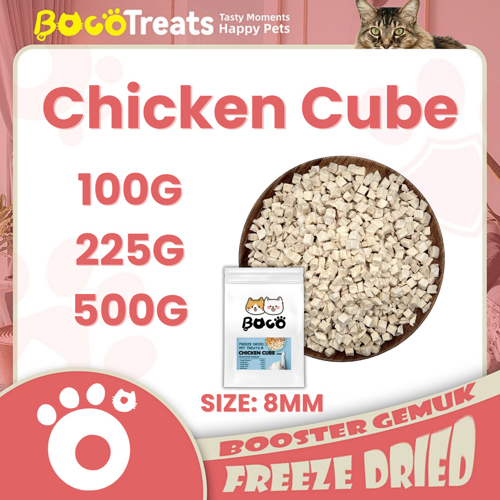BOCO Freeze Dried Chicken Cube Premium Dog Cat Pet Snack Food Kucing ...