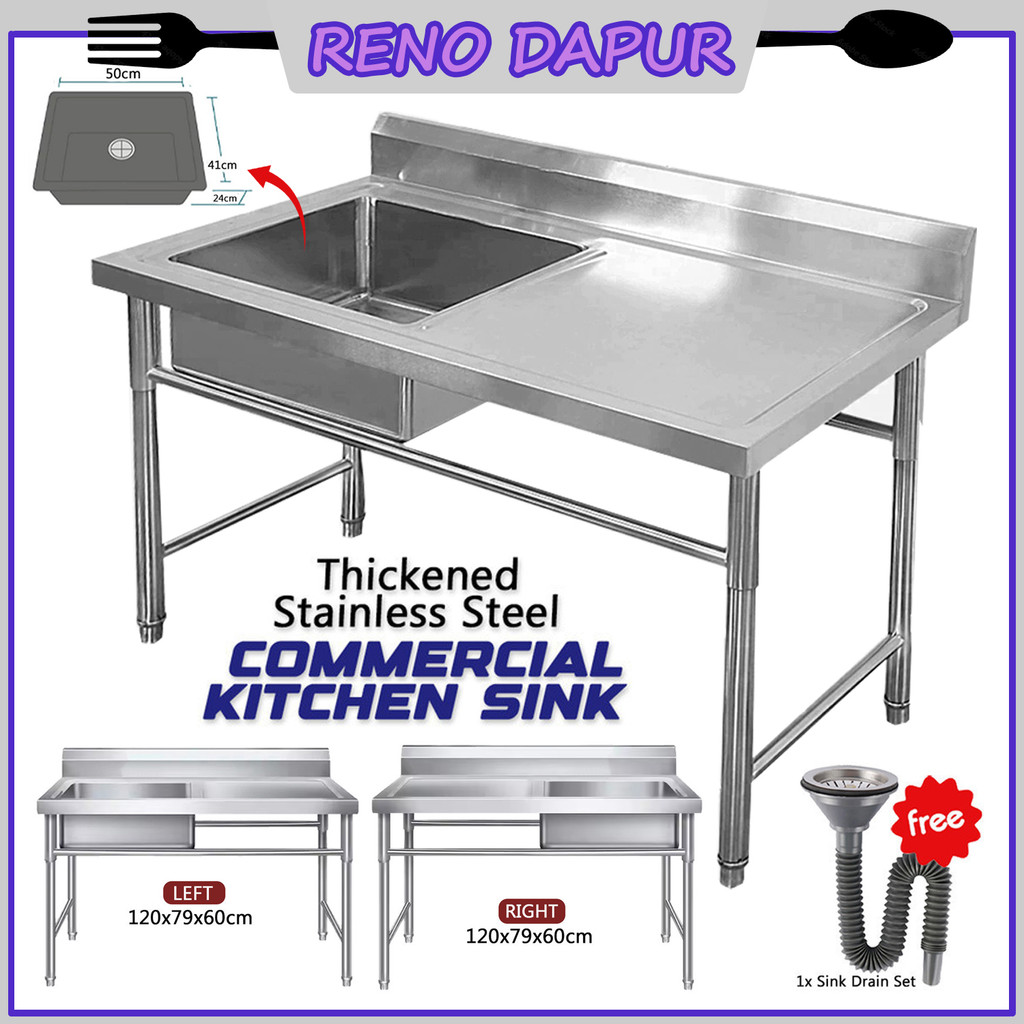 Stainless Steel Kitchen Sink With Sink Stand Sinki Dapur Besi Dengan ...