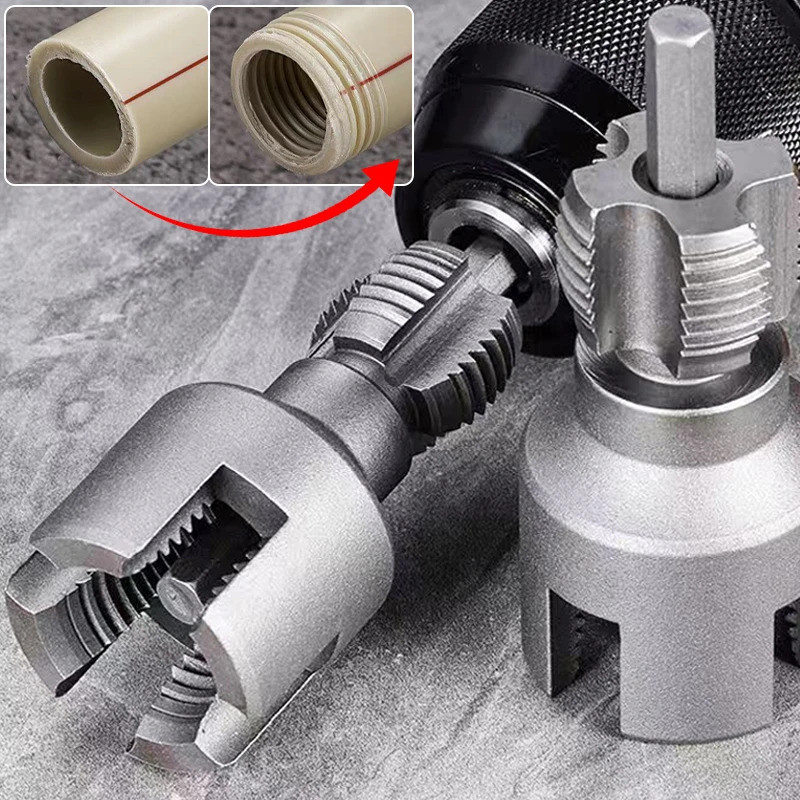 Pvc Pipe Threader Maker Kit for Hand Drill 4-point Water Pipe Inner ...
