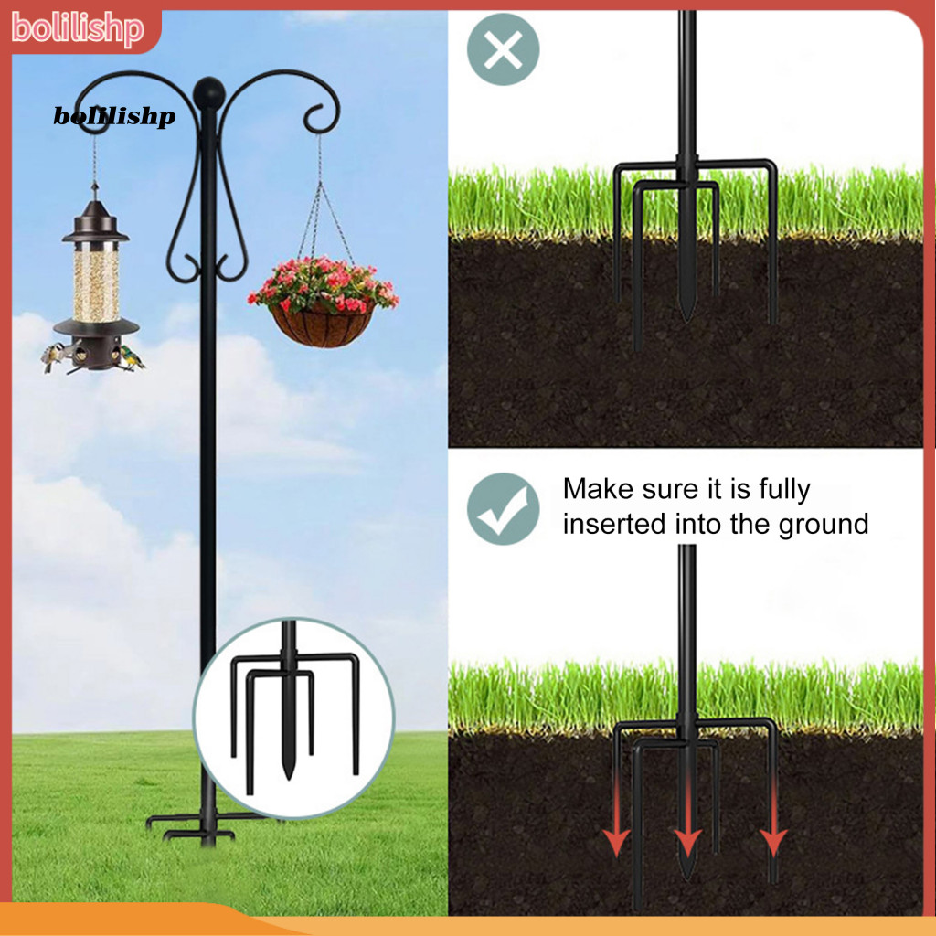 {bolilishp} Shepherd Hook with Stable Bottom Base Weather-resistant ...