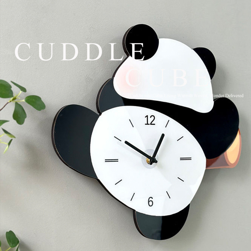 Swinging Panda Wall Clock! Silent, cartoon-designed, ideal for living ...