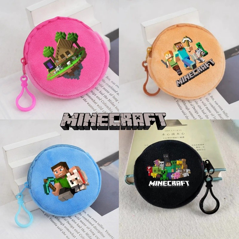 Minecraft Plush Coin Purses Kids Mini Wallet Kawaii Cartoon Organizer ...