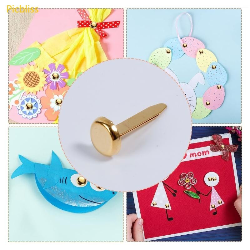 Picbliss 100pcs Paper Clasps Split Pins Round Head Clips for School ...