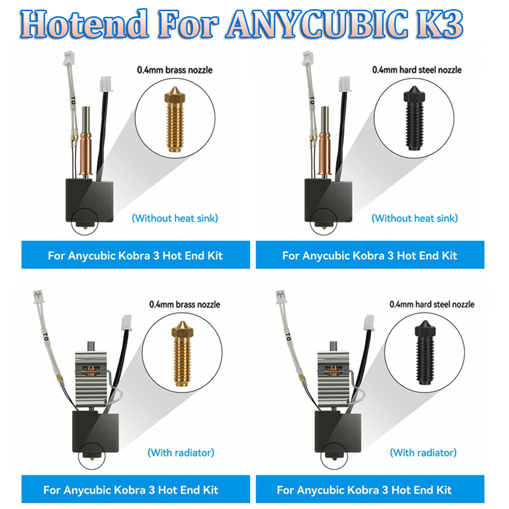 Hotend Kit For Anycubic Kobra 3 24V 60W Print Head For ANYCUBIC K3 ...