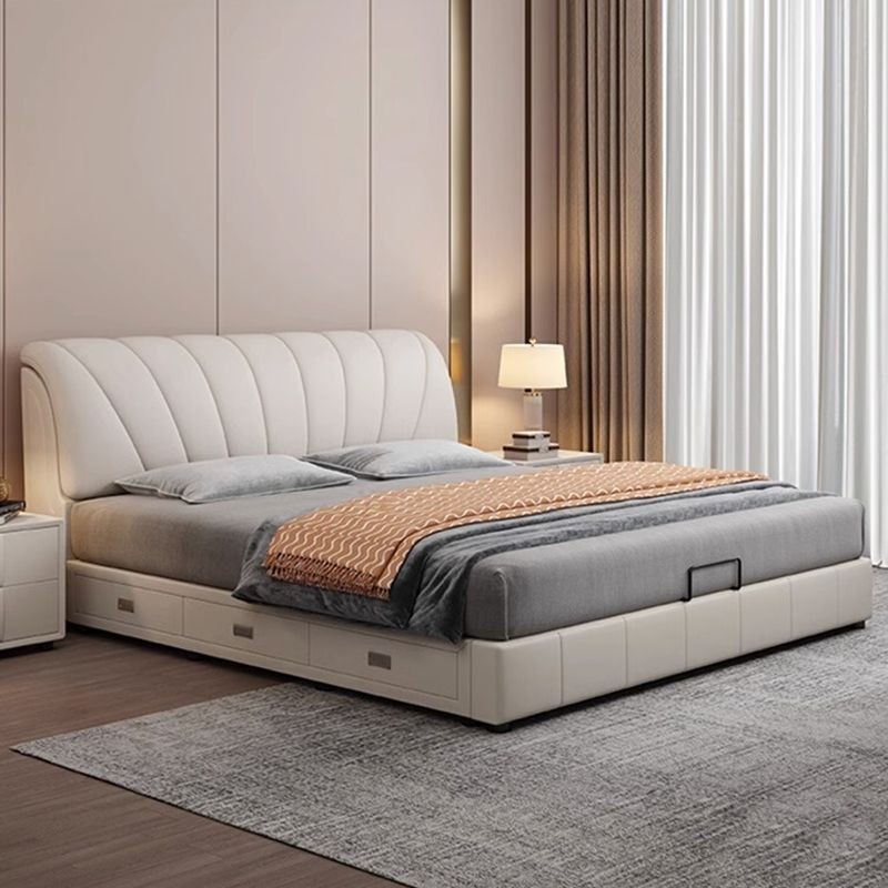 2023 American Modern Simple Cream Style Double Large Bed Puff Bed Small ...