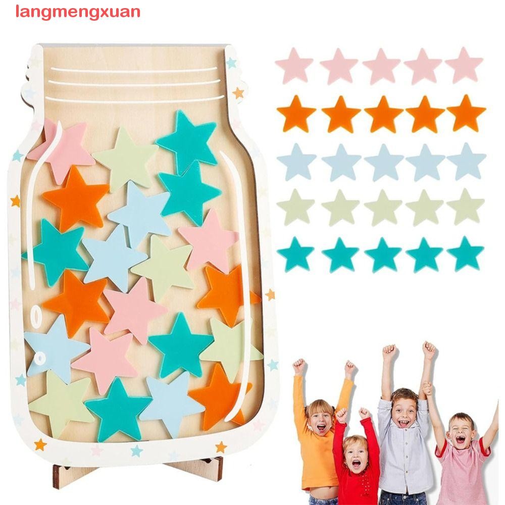 LANGMENGXUAN Positive Behavior Rewards Jar, Wooden Individuation Kids ...