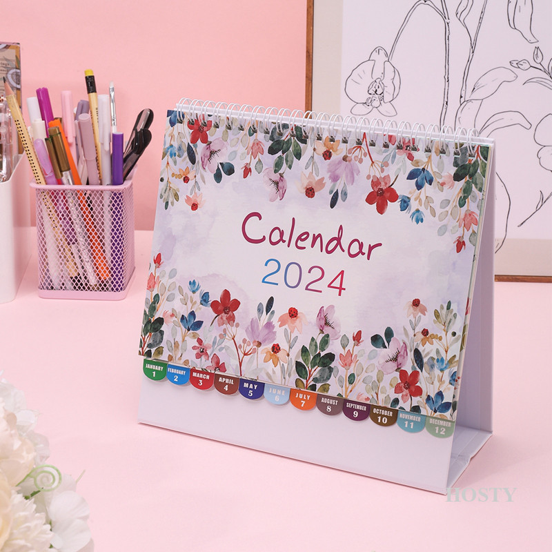 HOSTY Standing Flip 2024 Desktop Calendar, Stand Up Desk Calendar ...