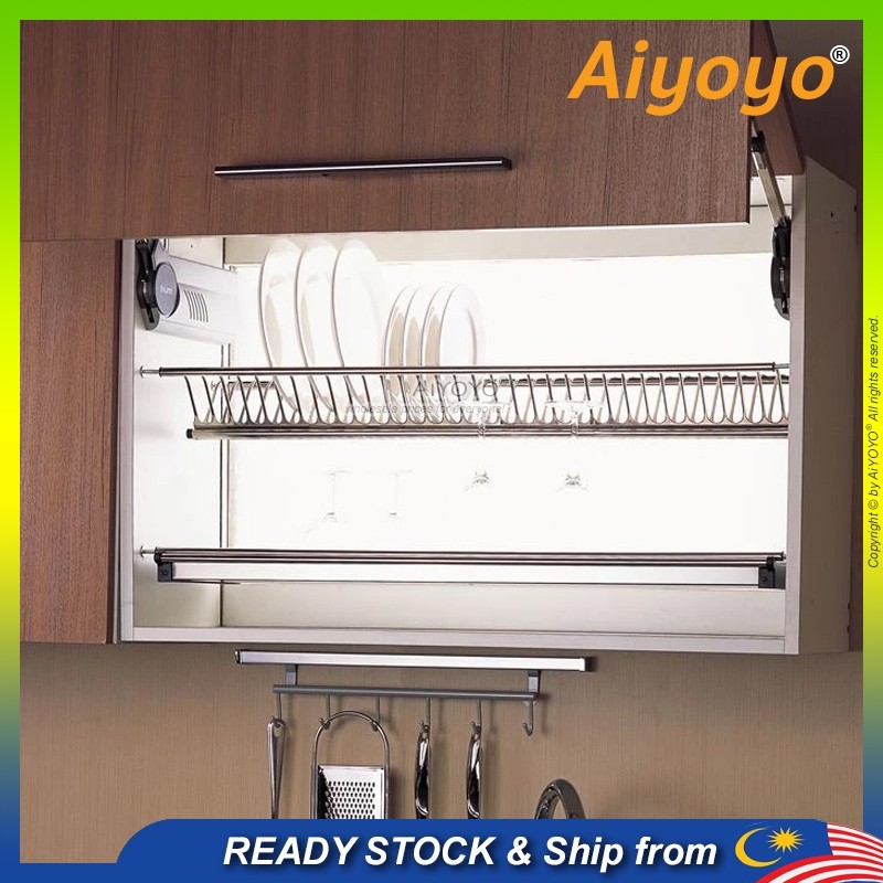 Stainless Steel Kitchen Cabinet Built In Dish Rack Rak Pinggan Almari ...