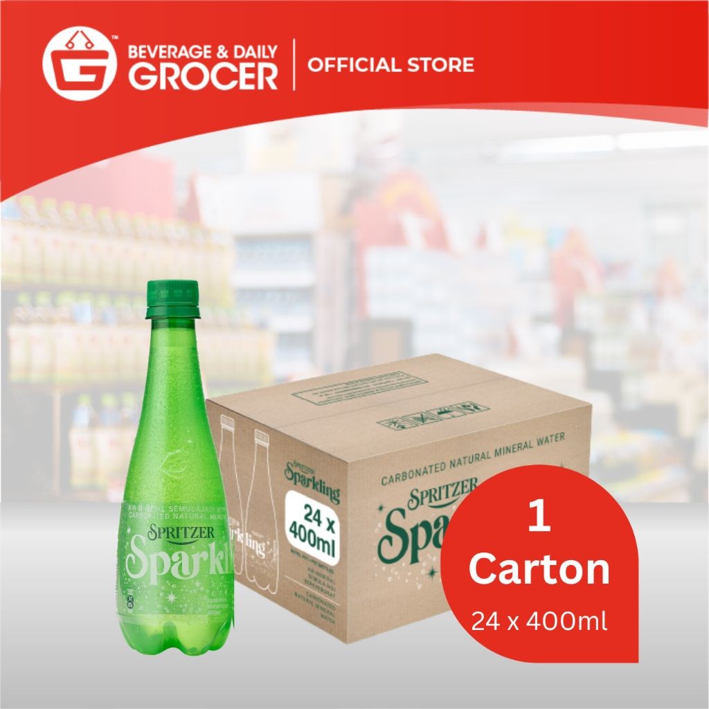 Spritzer Sparkling Natural Mineral Water 24 x 400ML (24 Bottles) 1 Carton | Shopee Malaysia