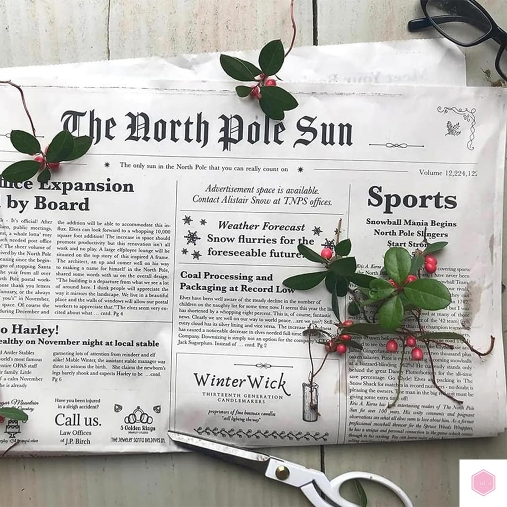 Newspaper Gift Box Wrapping Paper DIY Christmas Paper Roll Gift Wrap ...