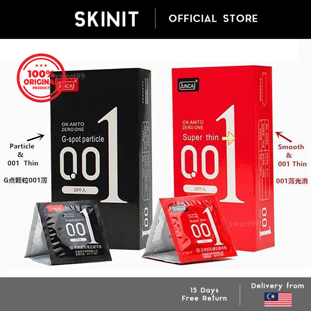 Juncai 001 Super Thin Condom 001 Kondom Duri Licin Nipis Smooth/Spike Dotted 10pcs 001超薄安全套 光滑 ...