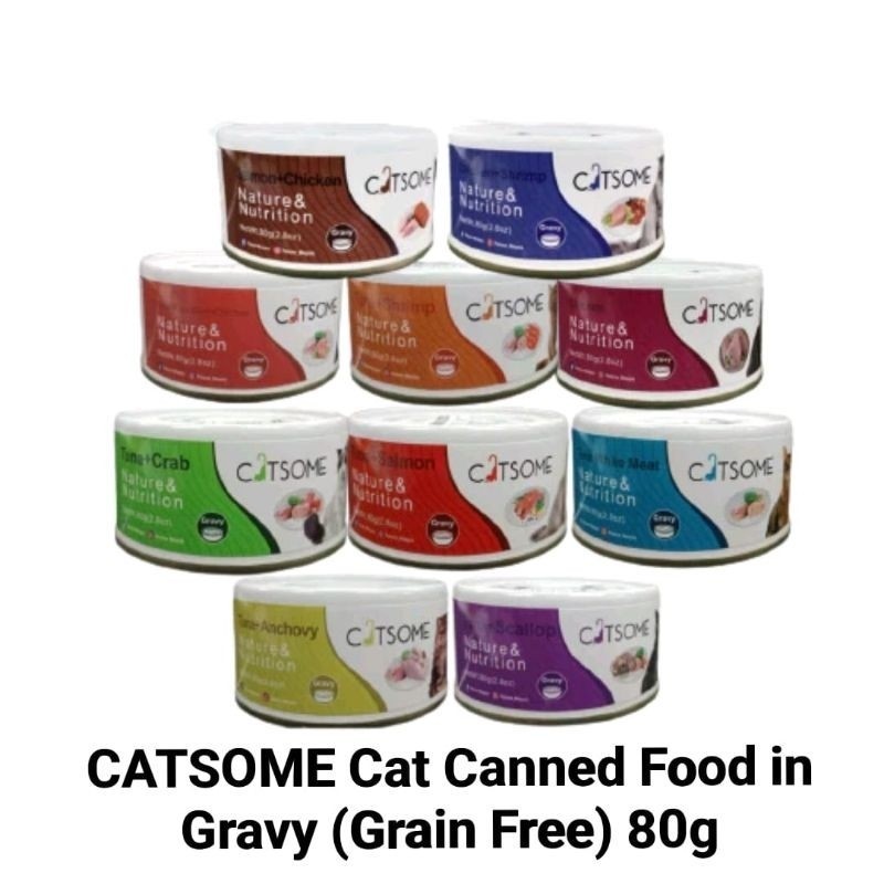Catsome Grain Free Nature & Nutrition Gravy Type Cat Canned Food 80g ...