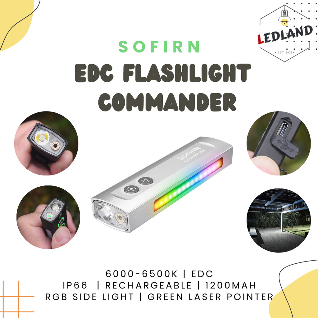 SOFIRN commander HD01 EDC waterproof IP66 1200lumens RGB side light ...