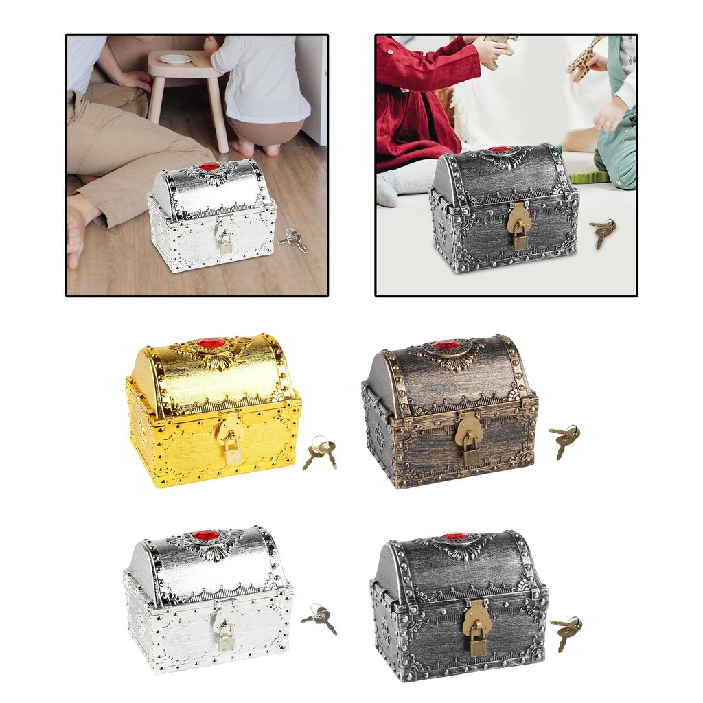 [uguuiya] Decorative Vintage Chest Box Pirate Treasure Chest Props ...