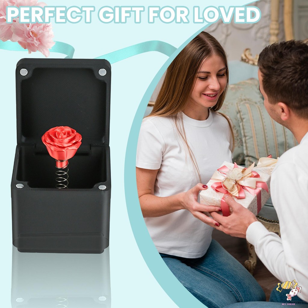 3D Printed Red Roses Pop up Box Novelty Love Surprise Gift Box | Shopee ...