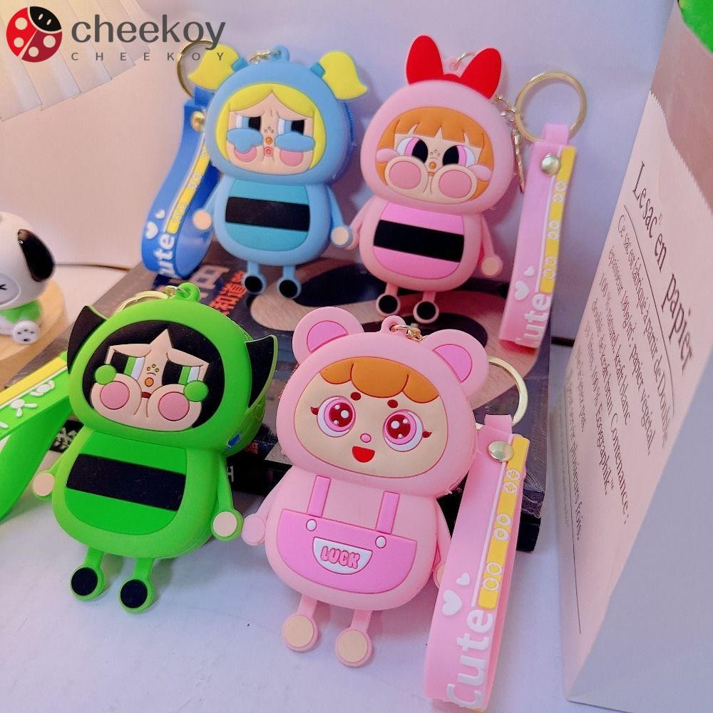 CHEEKOY Silicone Purse, Cartoon The Powerpuff Girls Keychain Wallet ...