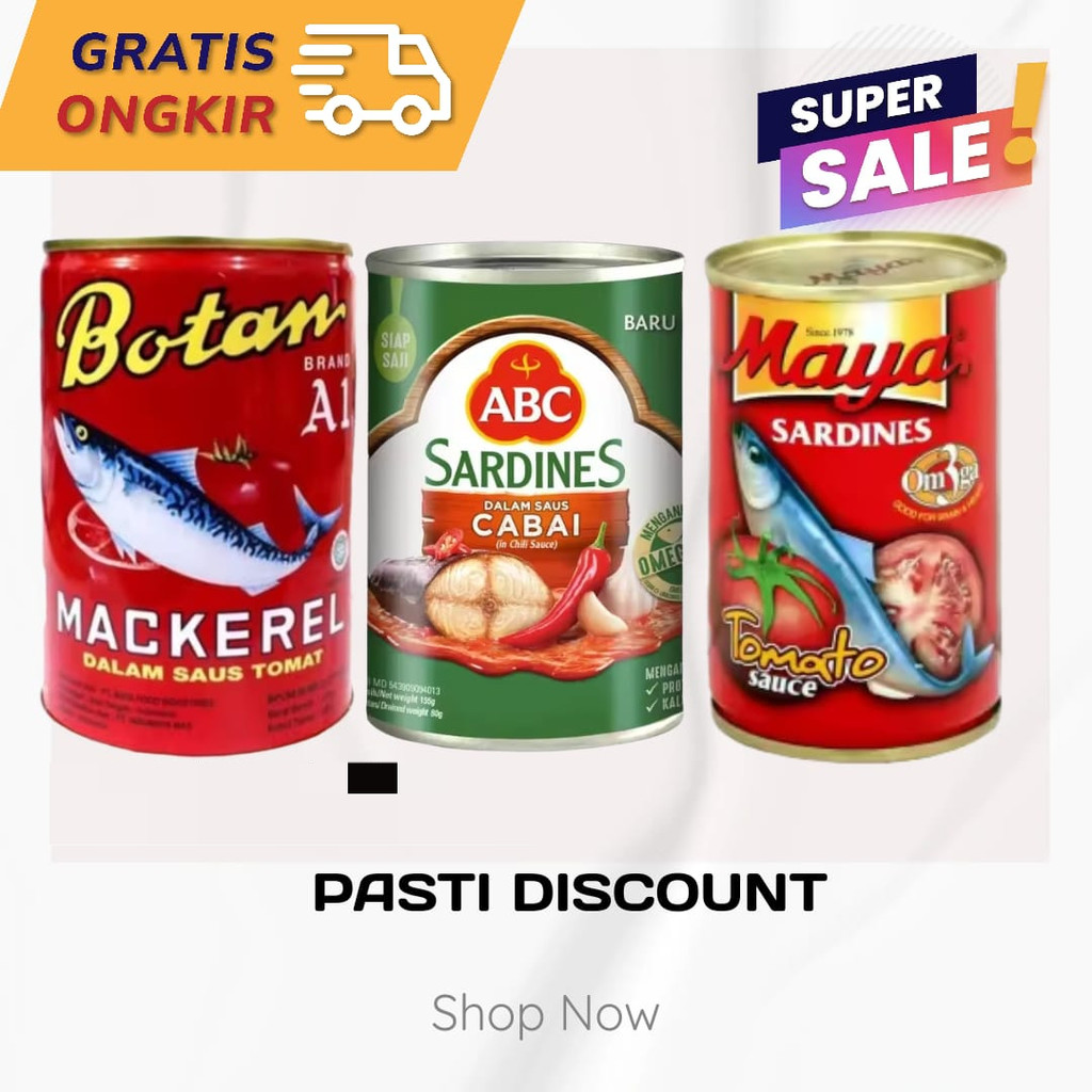 Mackerel Fish Botan Sardines / ABC sardines / Maya sardines 155gr Small ...