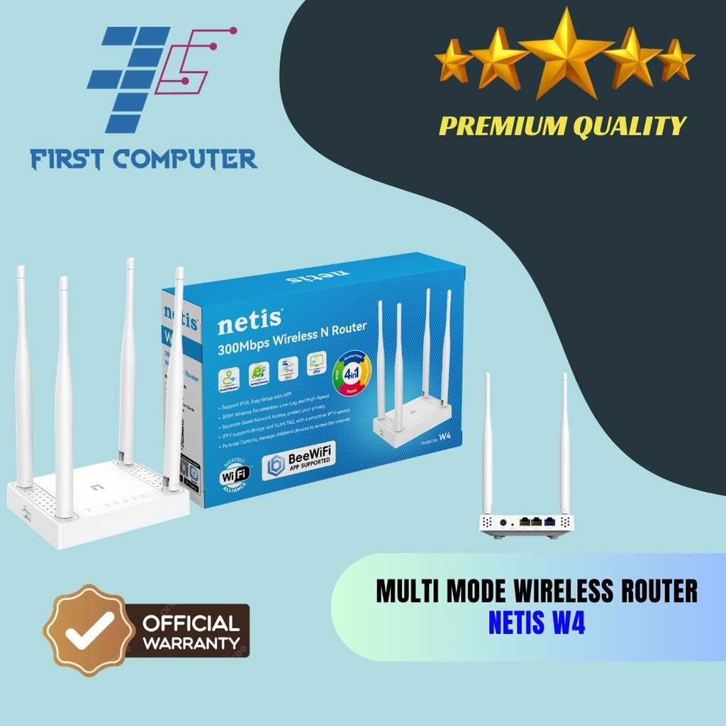 Netis W4 300Mbps Multi Mode Wireless Router 4 Antennas | Shopee Malaysia