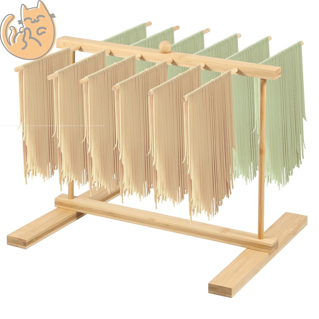 Pasta Drying Rack Detachable Bamboo Spaghetti Drying Rack Suspension ...