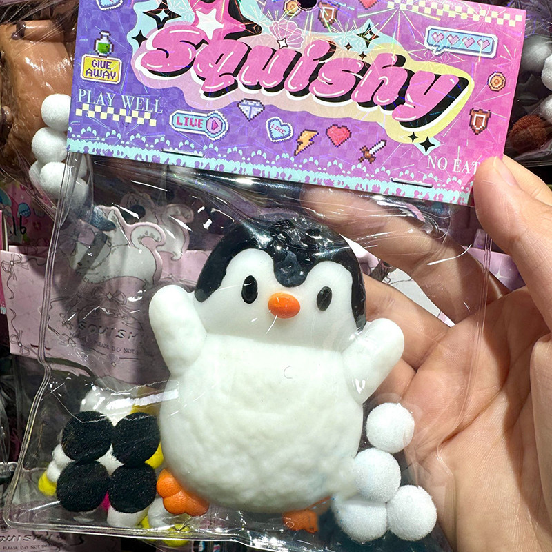Handmade Round Belly Penguin Silicone Squishy Pinching Toys Cute ...