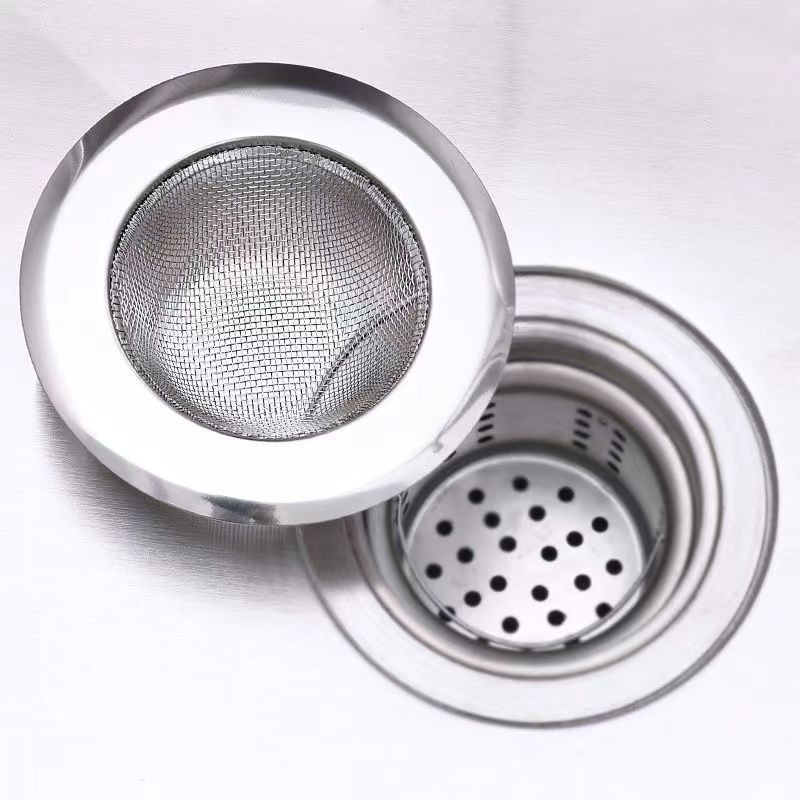 Universal Kitchen Sink Filter Mesh Stainless Steel Funnel Dishwashing ...