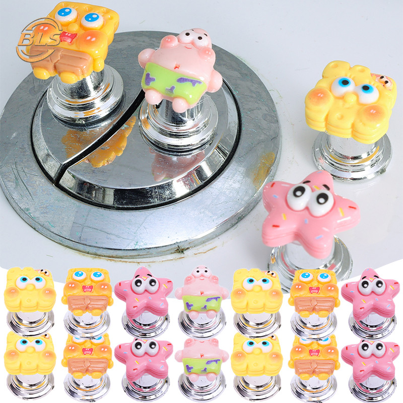 Handle Toilet Press Button - Cartoon SpongeBob Toilet Tank Flush Switch ...