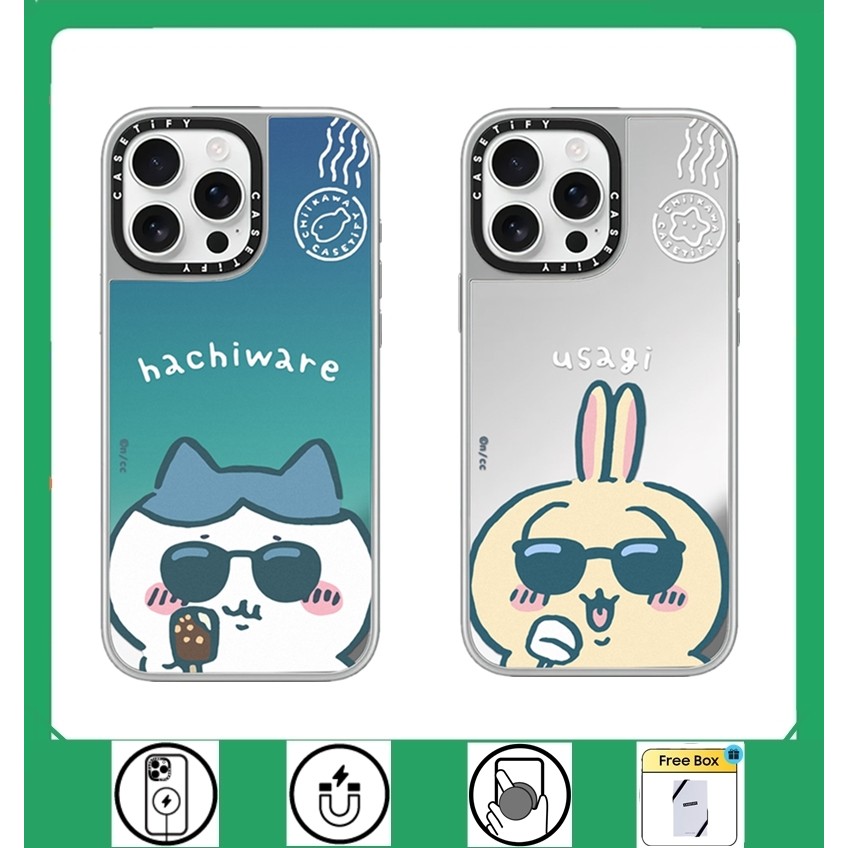 CASETi Chiikawa Magnetic Plating Silver Case For iPhone 16 15 14 Plus ...