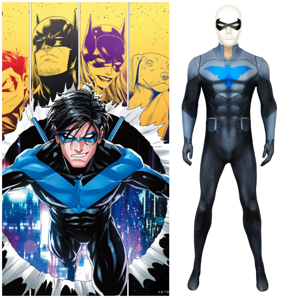 DC/Nightwing Son of Batman Cosplay Costume:Robin's Bodysuit and Eyemask ...