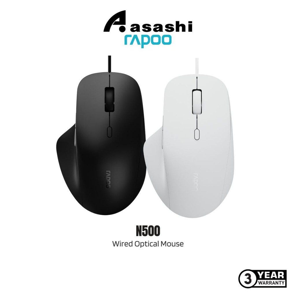 Rapoo N500 USB Wired Optical 3600 DPI Adjustable Mouse - 3 Years ...