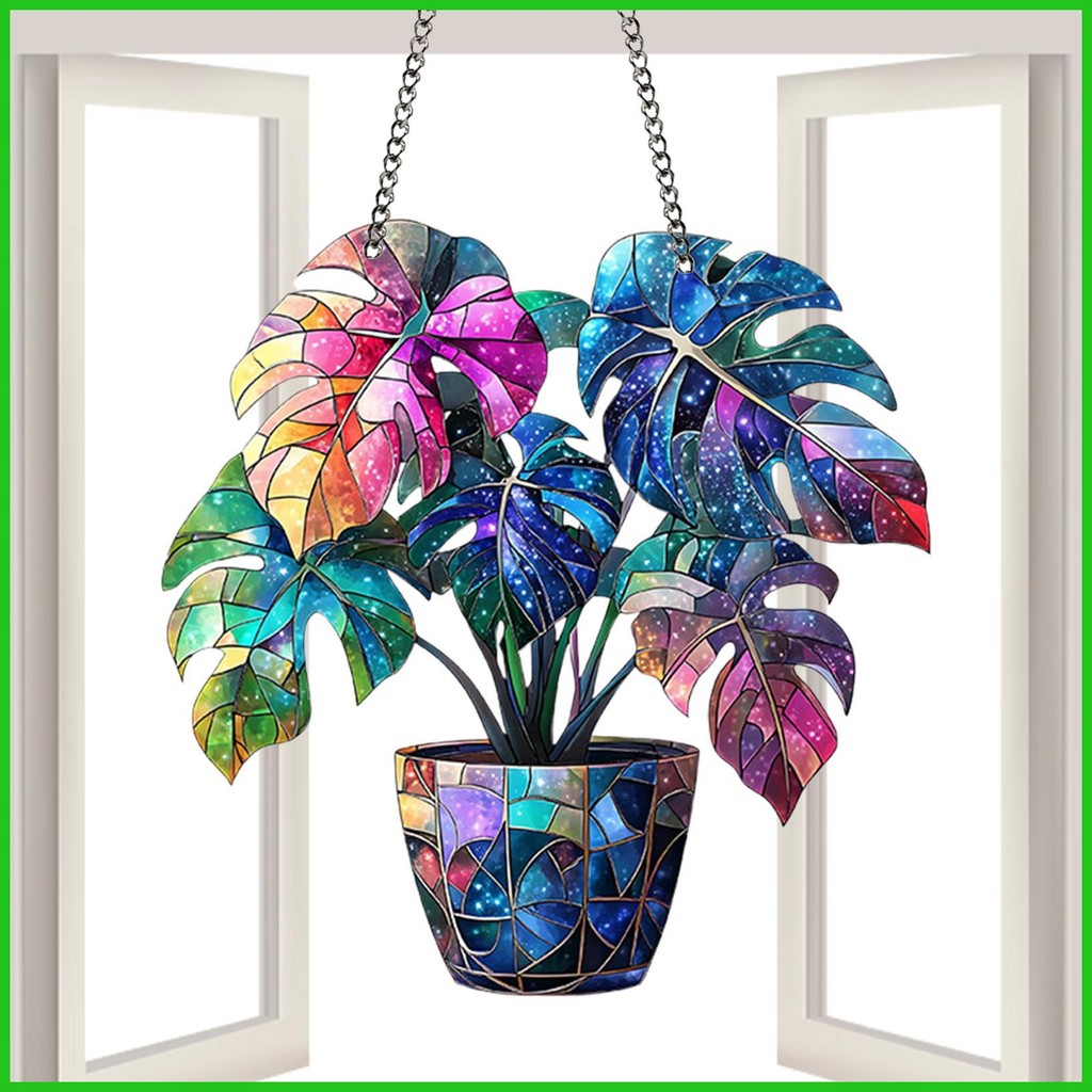 Clover Sun Catcher 2d Flat Sun Catcher Stained Four Leaves Clover Decor ...