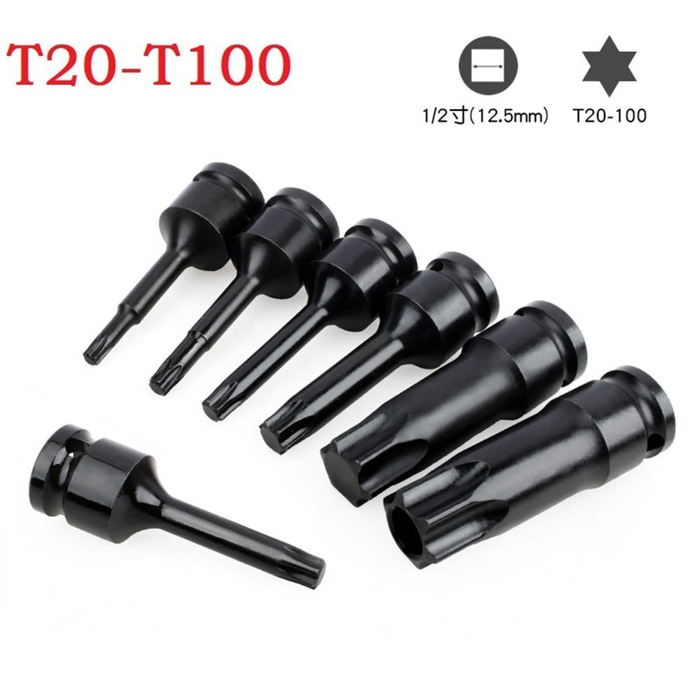 [BTSL] 1PC 1/2inch Hex Torx Screwdriver Bit Impact Drive Socket Adapter Head T20-T100 | Shopee ...