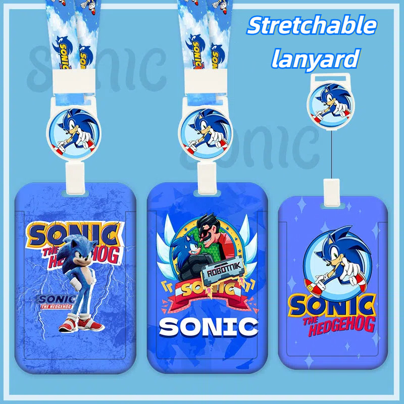 Sonic Card Holder Retractable Lanyard Kawaii Sonic The Hedgehog ...