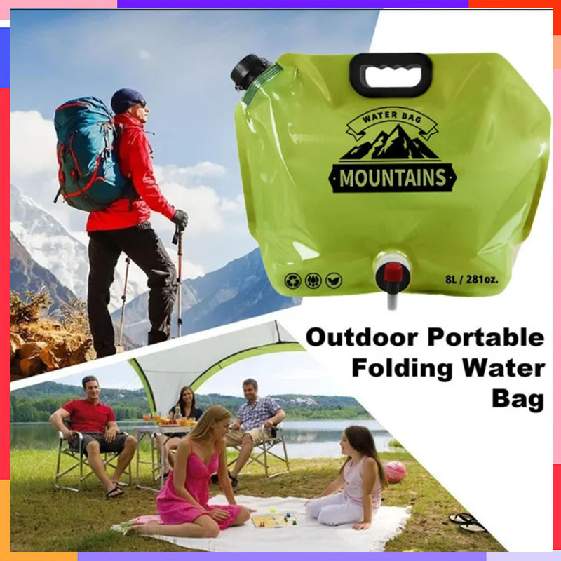 Outdoor Mini Folding Water Bag Camping 8L Big Capacity Portable Waterbag Survival Emergency ...