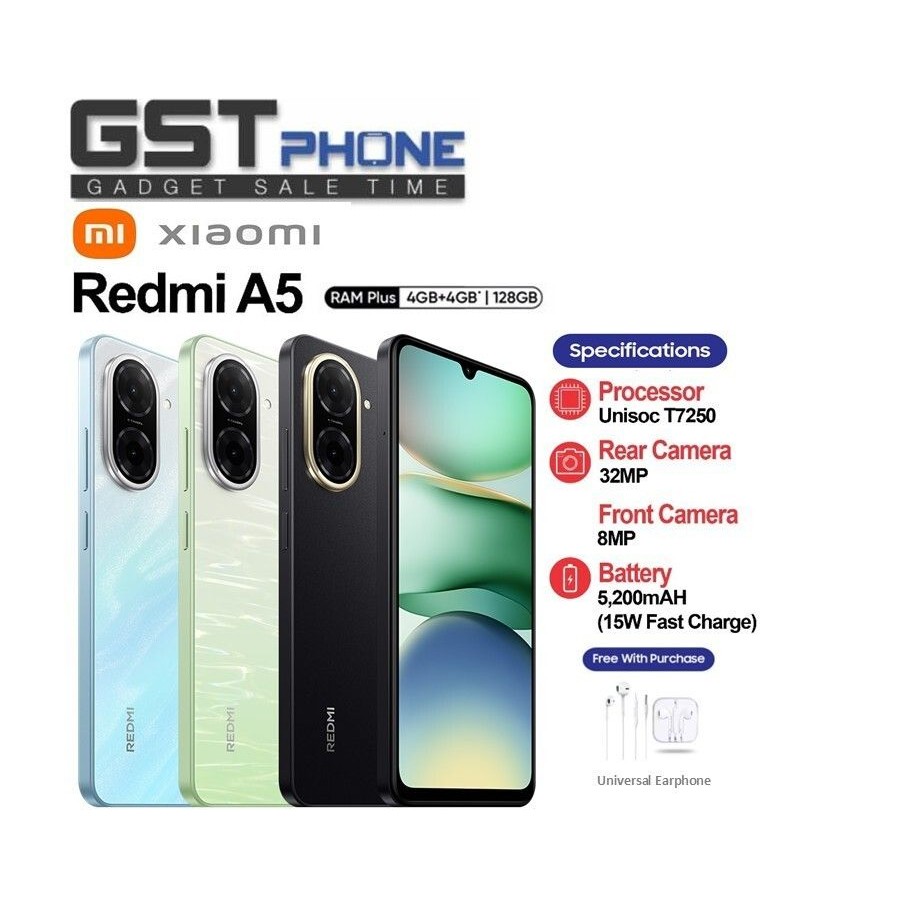Xiaomi Redmi A5 (4GB+4GB Extended Ram+128GB Rom) (Original Malaysia Set ...