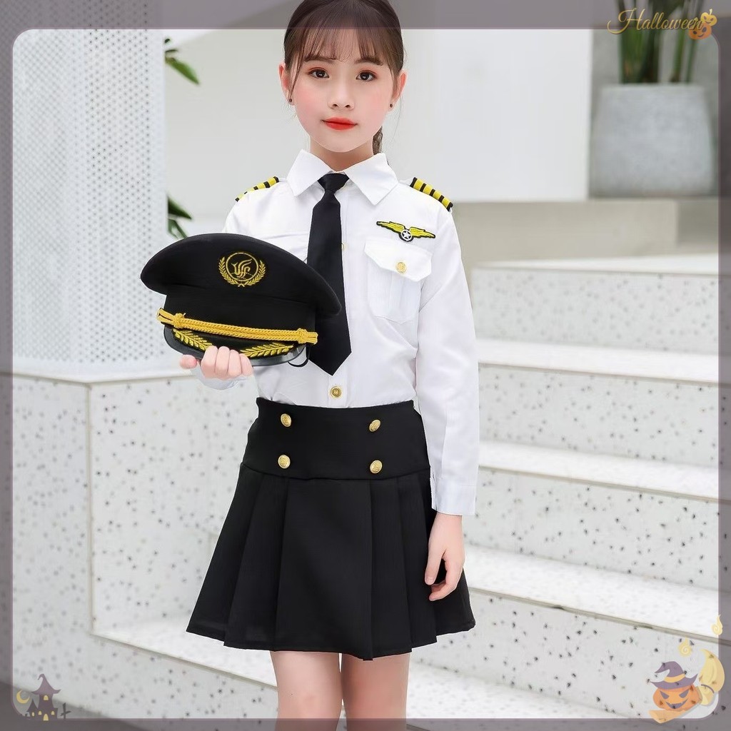 Promotions Ready Stock Children Captain Stewardess Suit And Female Air ...