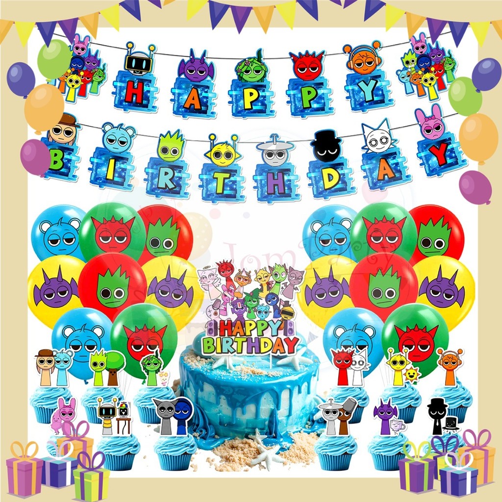 Jomparty Colorful World of Sprunki Birthday 4in1 Party Accessories Set ...
