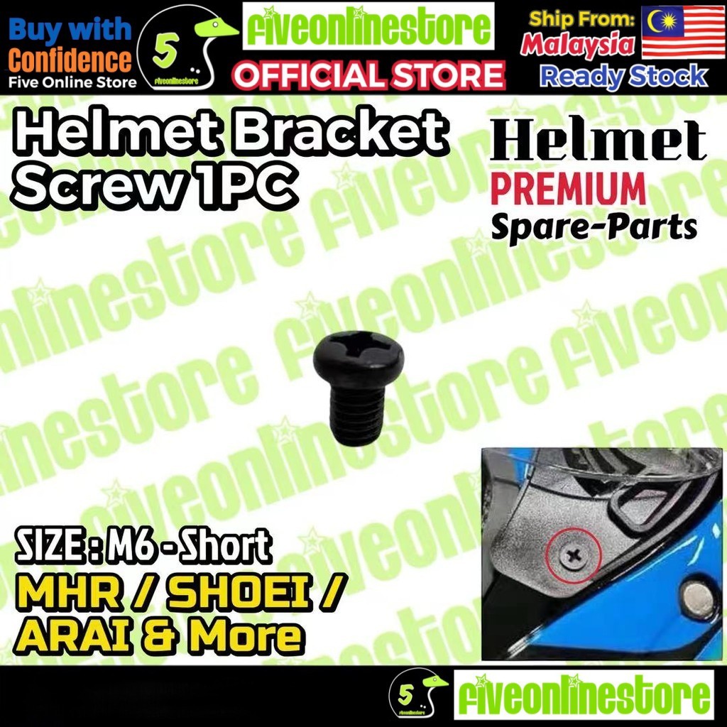 Helmet Bracket Screw M6 Short 6mm size Side Bracket Ratchet Gear Base ...