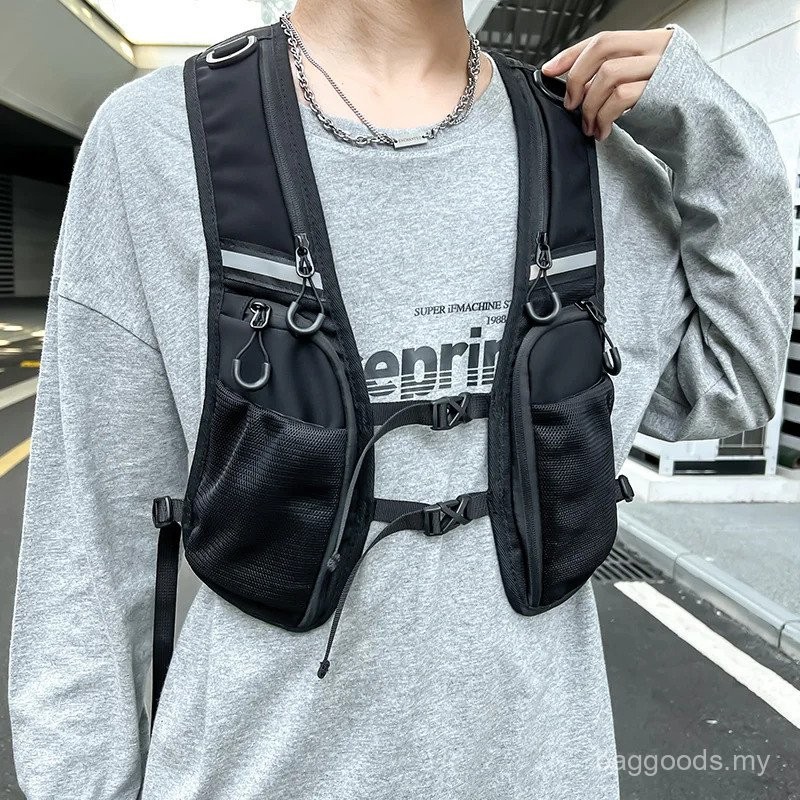 Reflective Design Chest Rig Bag for Men Hip-hop Streetwear Tactical ...